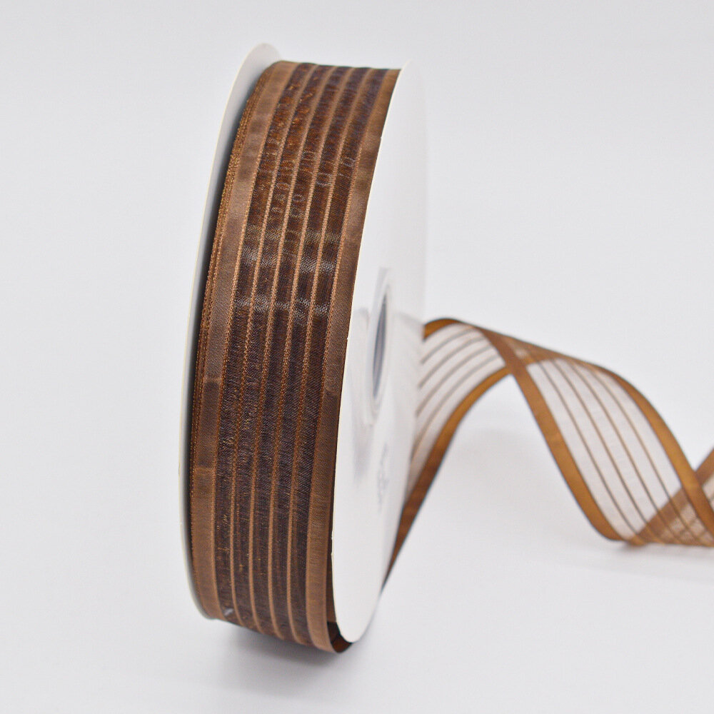 Один рулон полосатой газовой ленты, кружевная лента, аксессуары для волос, материалы для DIY, аксессуары для одежды, поставка лент