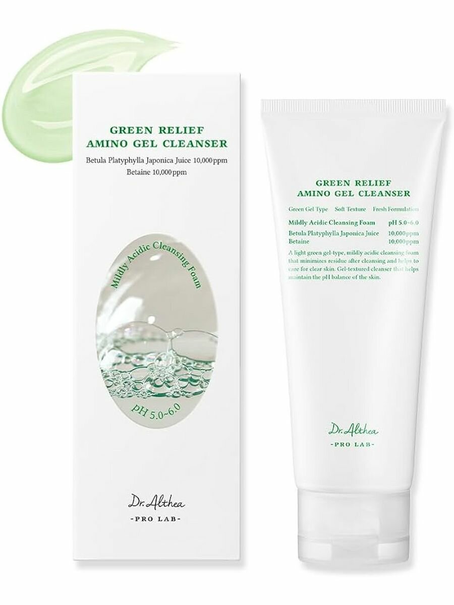 [DR. ALTHEA] Гелевая пенка для умывания противовоспалительная Green Relief Amino Gel Cleanser, 100мл