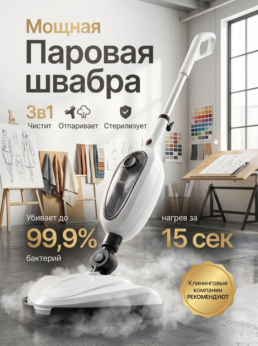 Паровая швабра для пола 10 в 1, пароочиститель, парошвабра, электрошвабра для дома