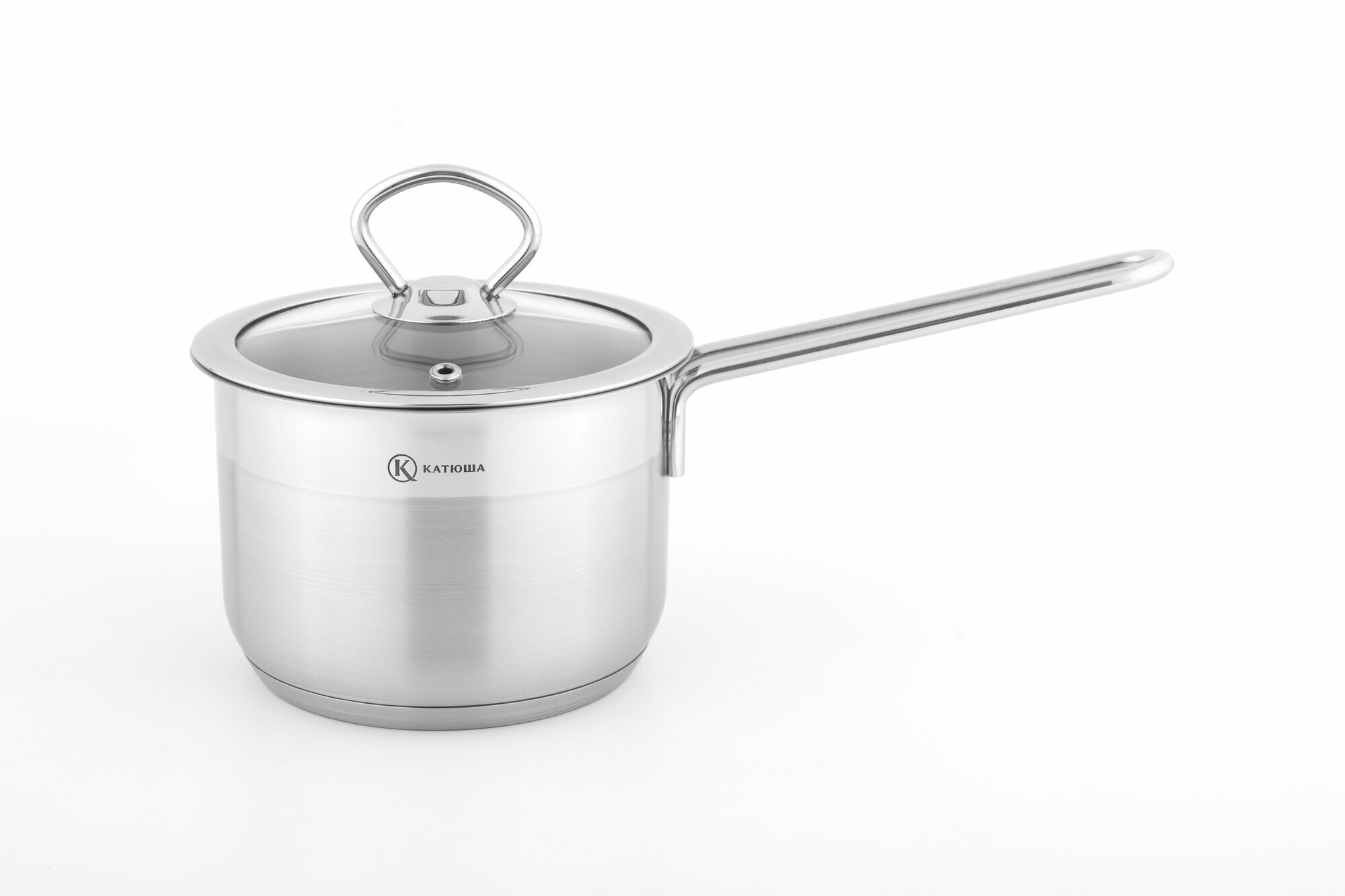 Ковш София со стеклянной крышкой, нержавеющая сталь, 1,4 л, катюша