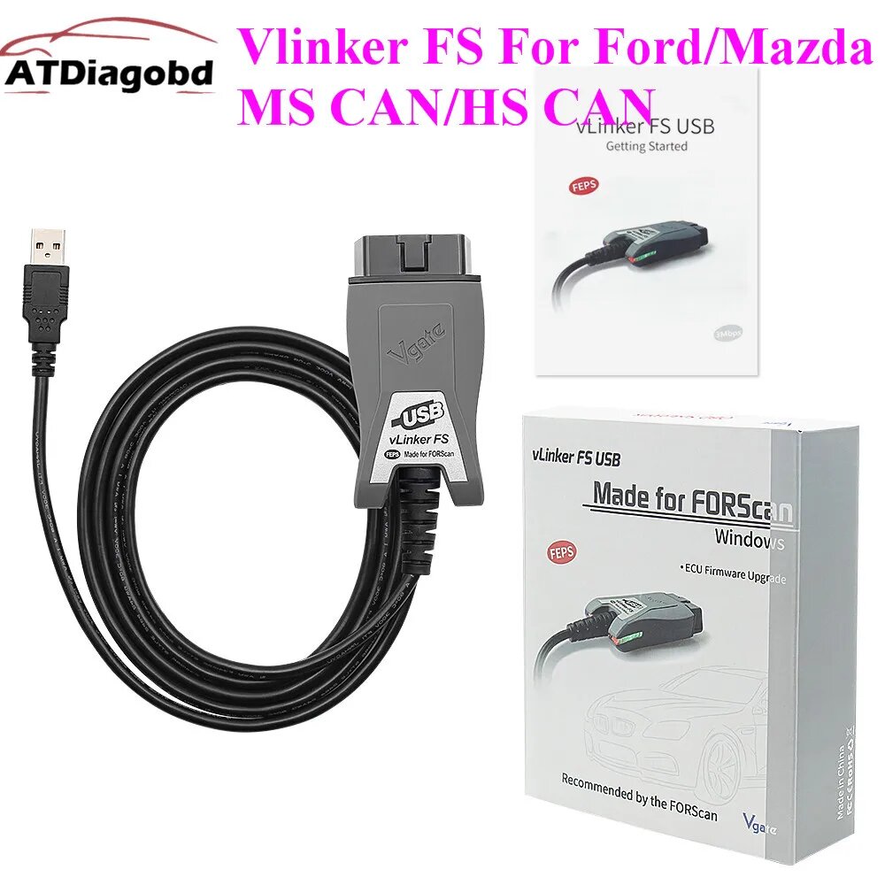 Vgate vLinker FS ELM327 HS/MS-CAN для Fo-rd FORScan OBD2, автомобильный диагностический сканер, инструмент OBDII для Ma-zda