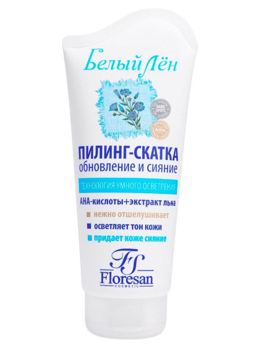 Пилинг-скатка для лица Floresan Белый лён с AHA кислотами 150мл