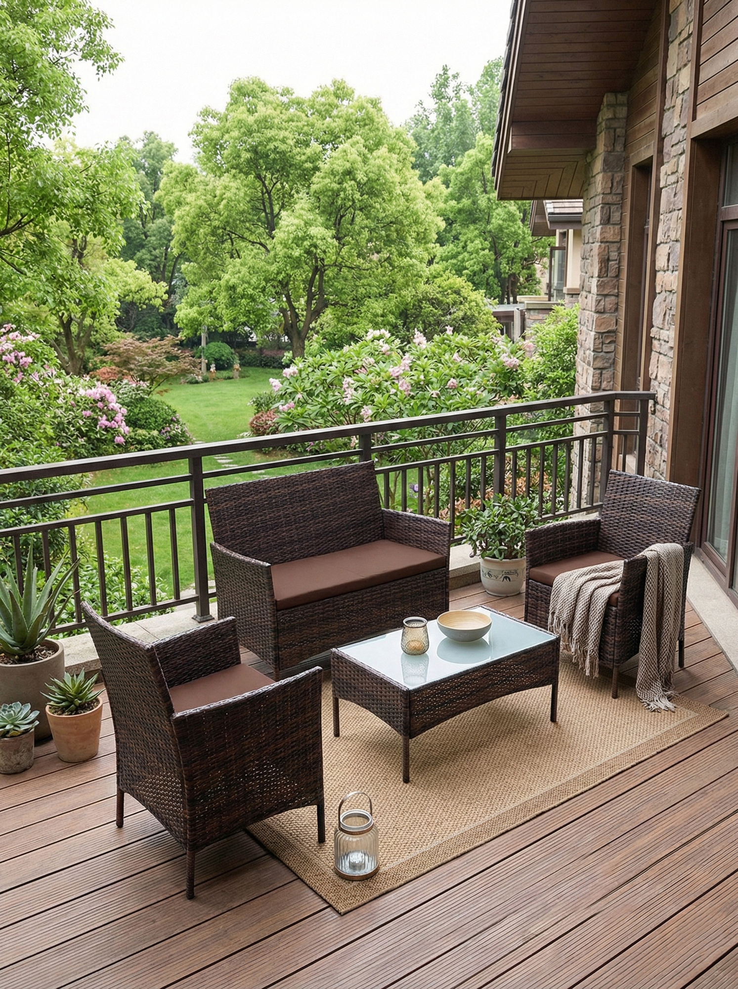 Комплект из искусственного ротанга Киото (Kioto), шоколад