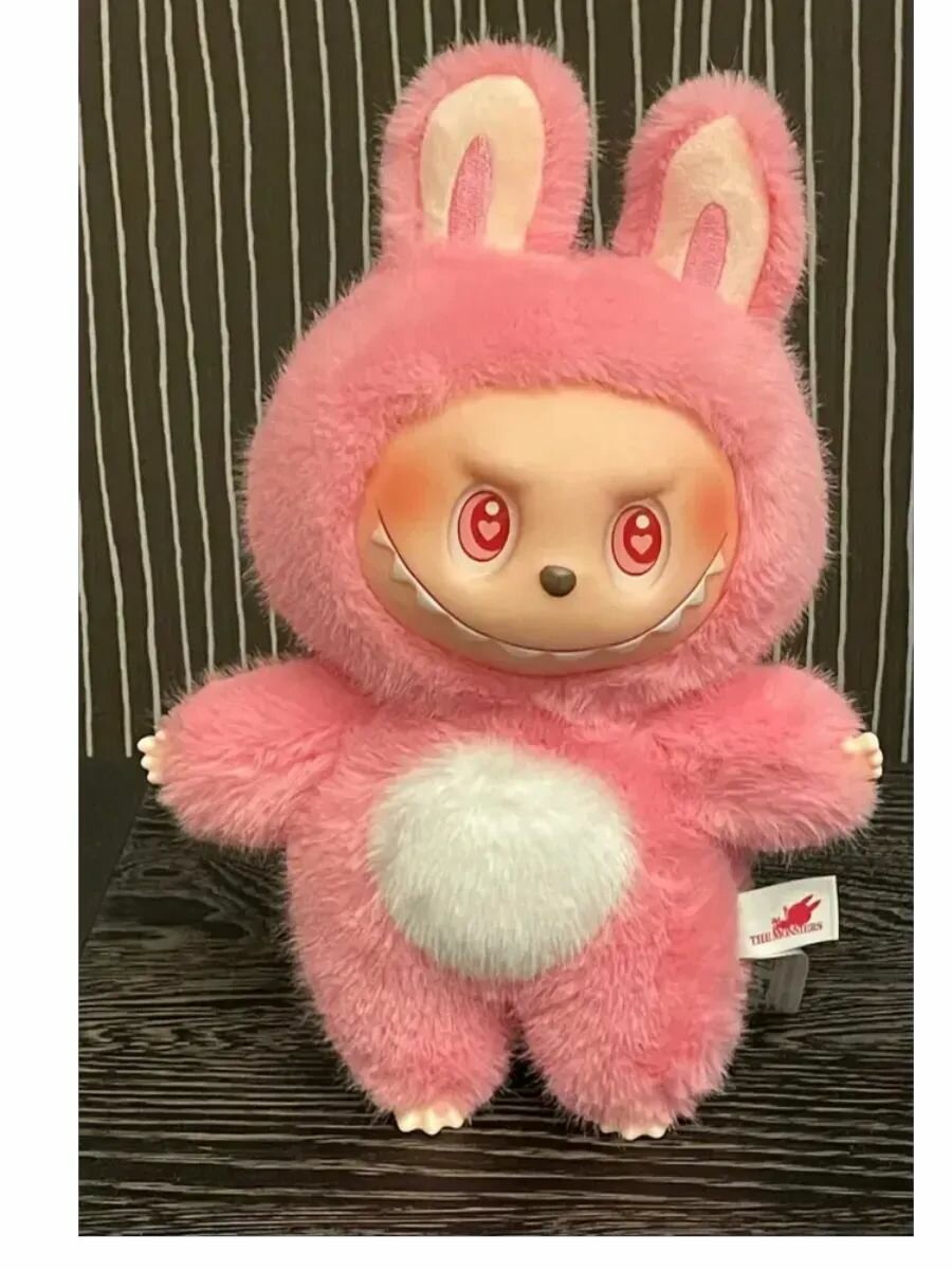 Большая мягкая игрушка коллекционная лабубу LABUBU розовый 30- см