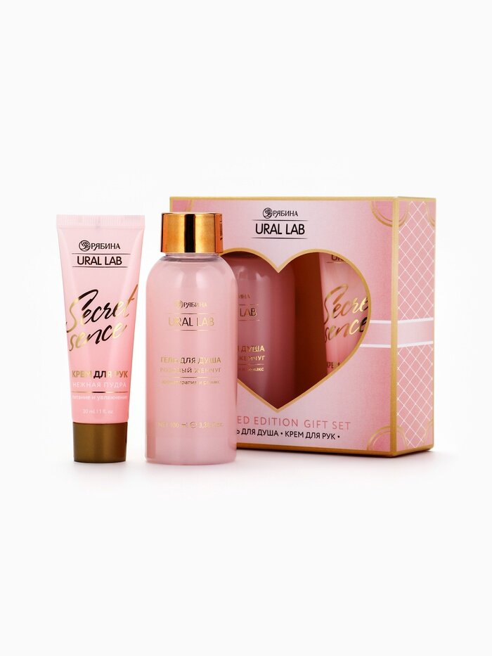 Косметический набор URAL LAB подарочный, гель для душа 100 мл, крем для рук 30 мл