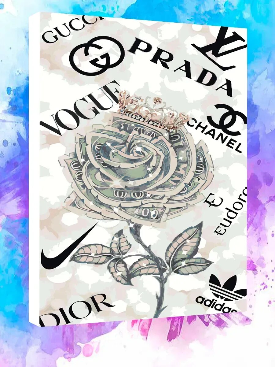 Картина по номерам PRADA GUCCI Adidas DIOR CHANEL LV Бренды