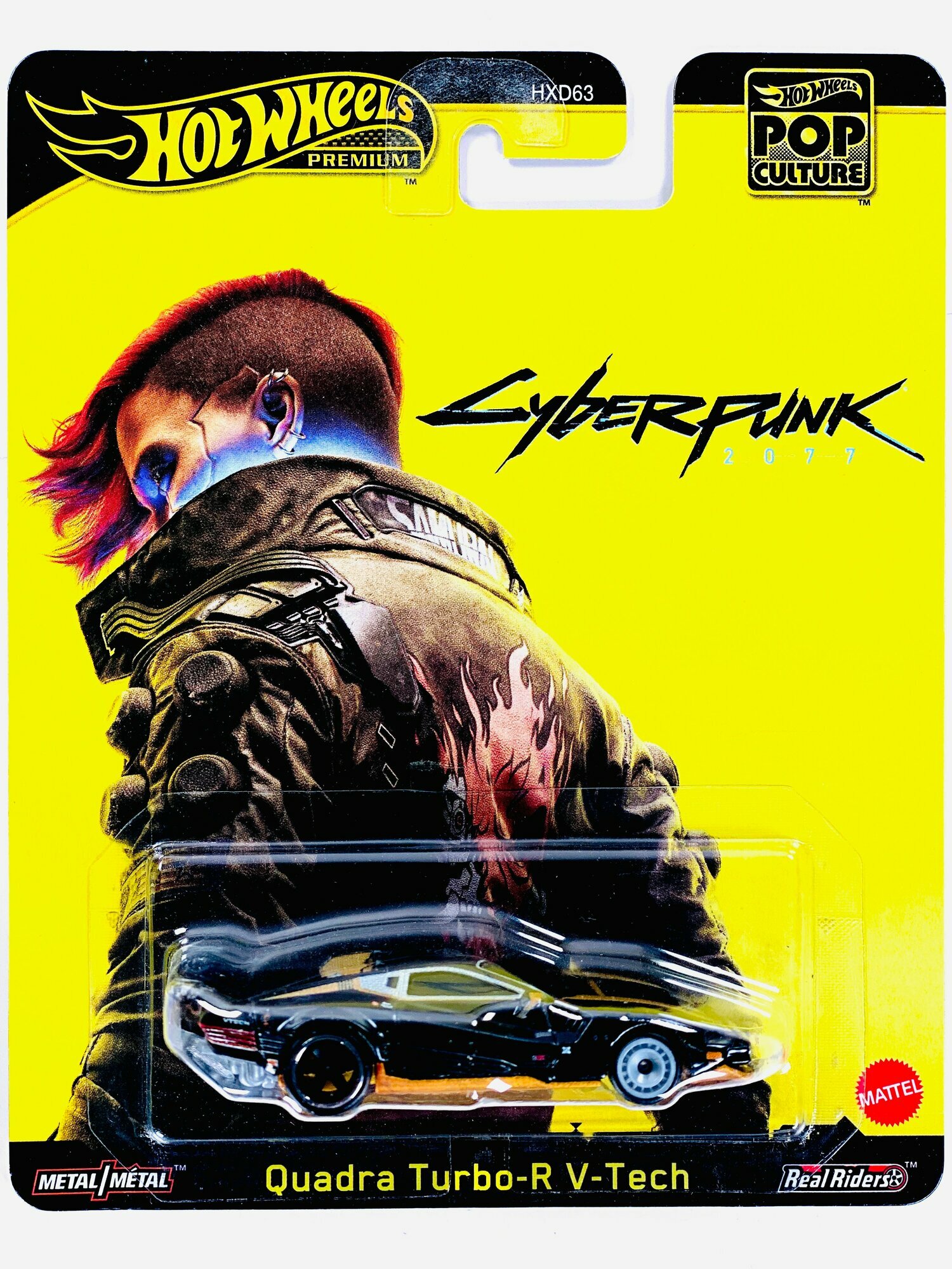 Коллекционная модель Hot Wheels Premium, 1:64, Quadra Turbo-R V-Tech Cyberpunk 2077 (серия Hot Wheels Pop Culture)