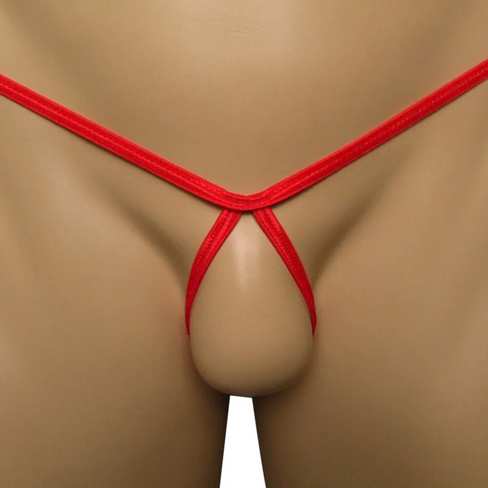 Мужские стринги красные Sissy Breathable из нейлона