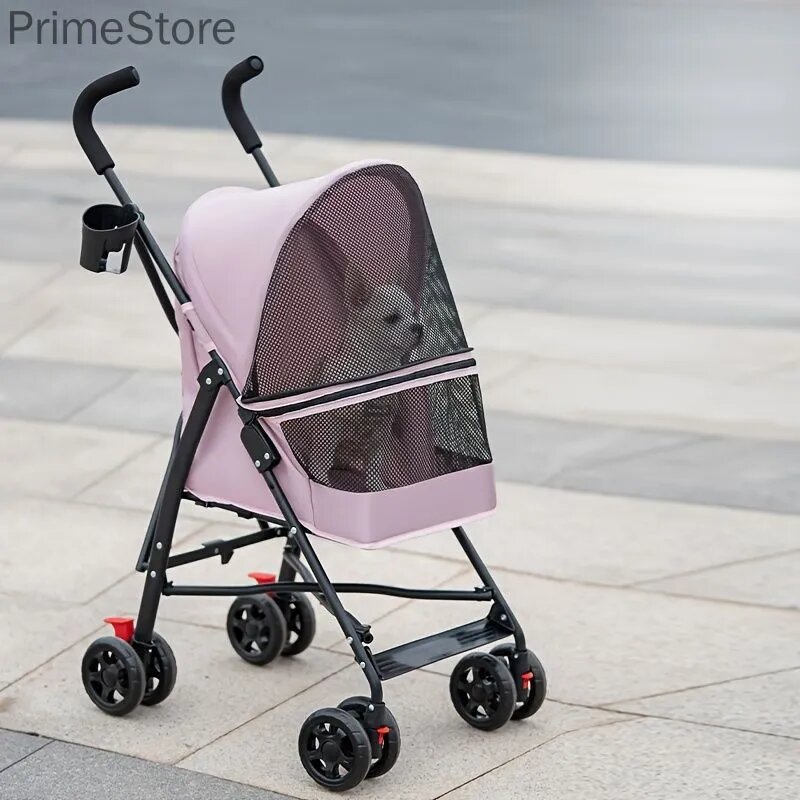 Коляска прогулочная для собак и кошек, для мелких и средних пород (до 10 кг), складной