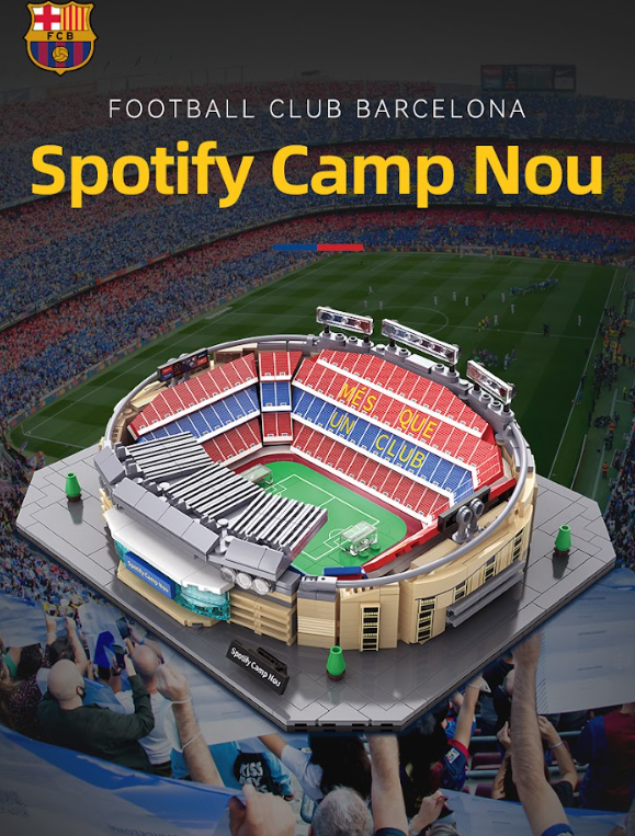 Конструктор 3D CaDA Футбольный Стадион Camp Nou FC Barcelona, высокая детализация, 728 деталей - C66023W