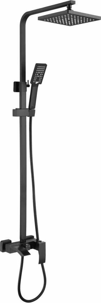 Душевая система Fmark FS8645H 200 мм, со смесителем, черный матовый