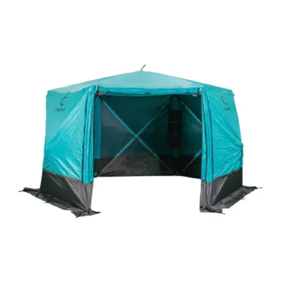 Шатер "следопыт" быстросборный, 6 стен, 3,35х3,85 м, h-2,25 м, S по полу 9,3 кв. м, цв. WATERFALL