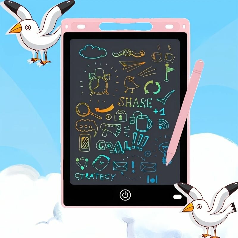 Планшет для рисования детский электронный разноцветный LCD экран 8.5 дюймов, со стилусом ручкой