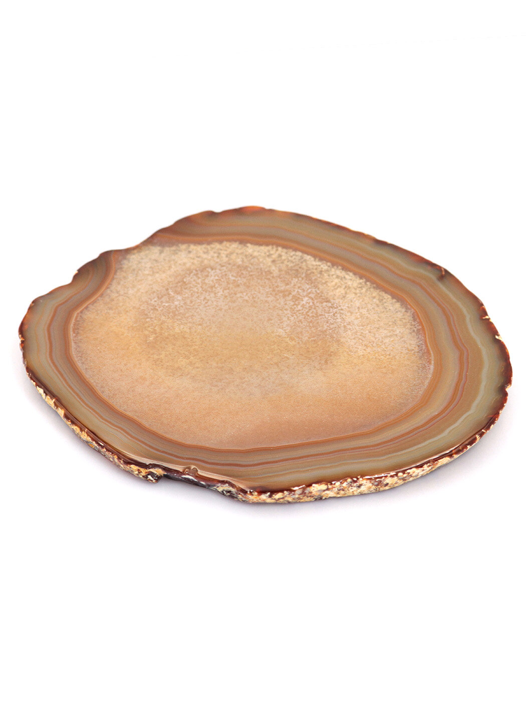 Срез натурального агата, коричневый, 12-13 см