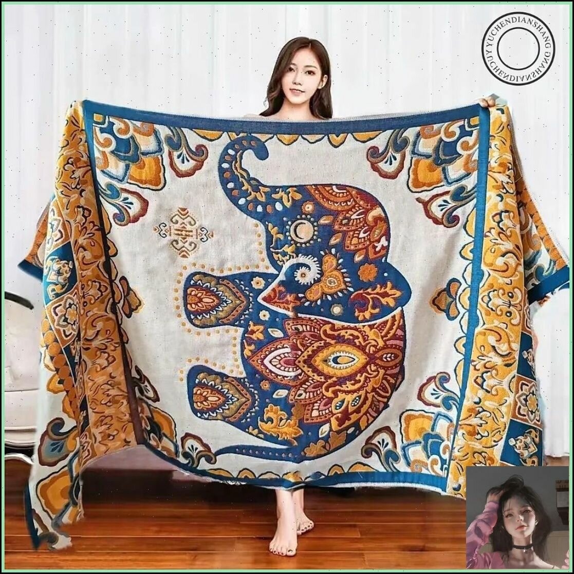 Полотенце для ванной, Муслин, 80x160 см, коричнево-красный, слоновая кость, 1 шт.