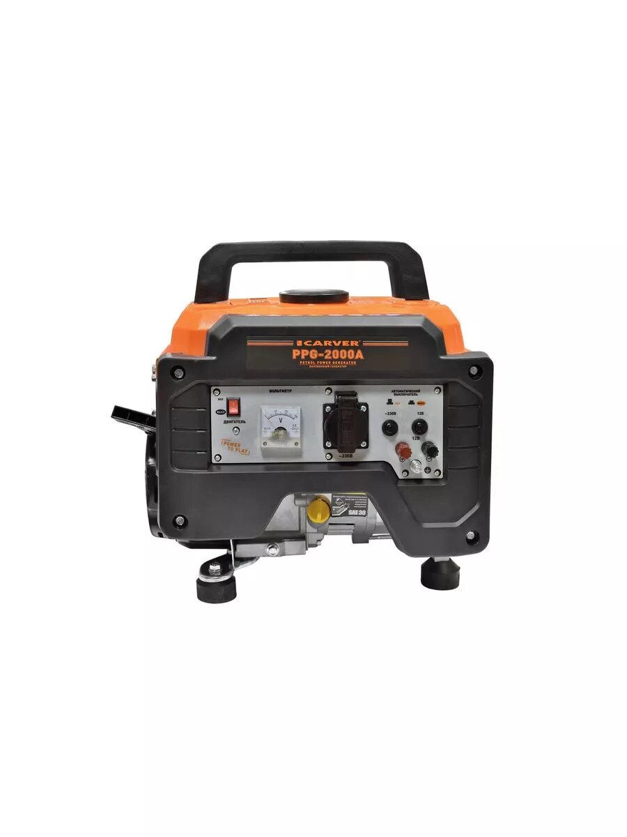Бензиновый генератор Carver PPG-2000A, защита от перегрузки, 1100Вт, 26,8кг, 98 куб. см, четырёхтактный