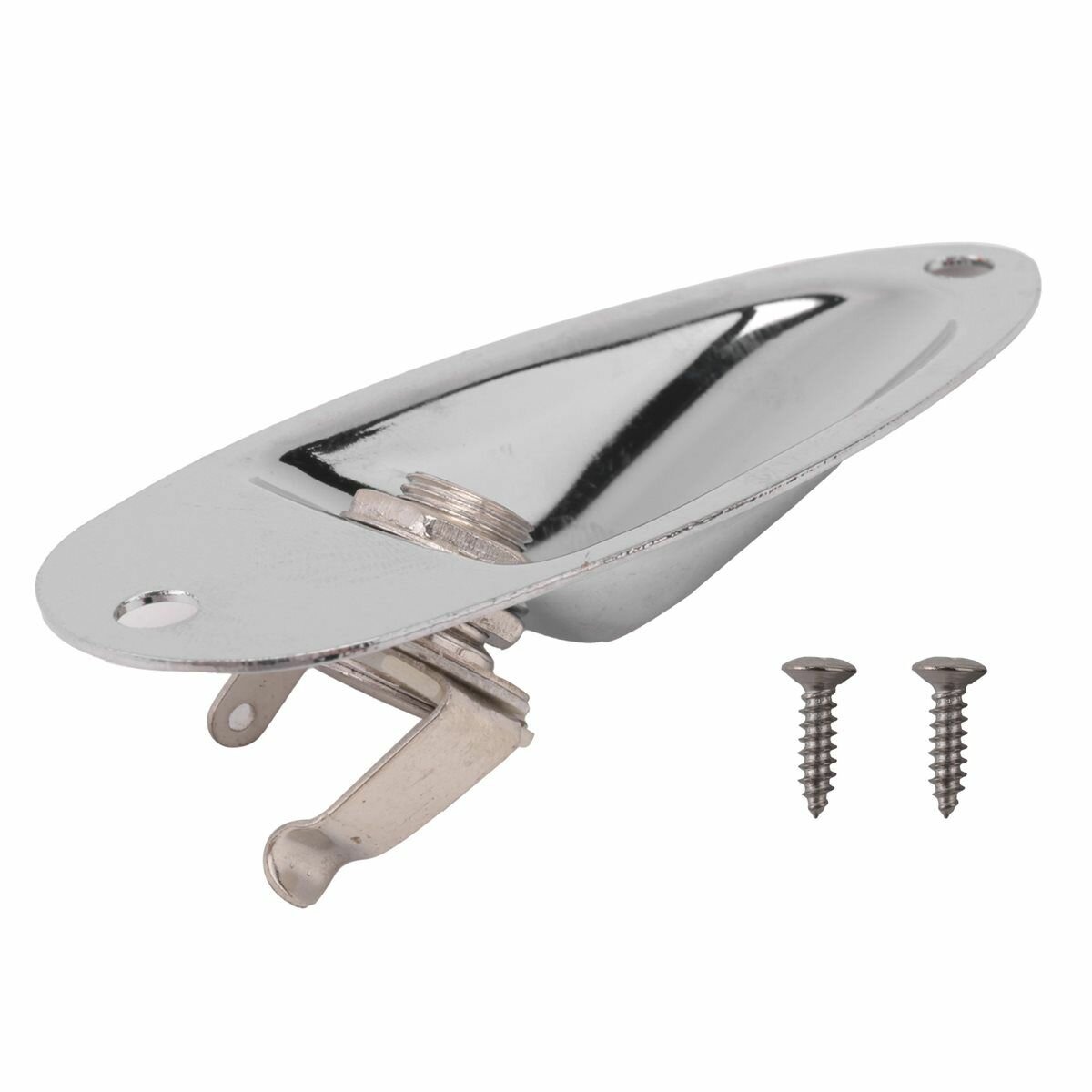 Шт. Гитарный разъем для лодки, 1/4 дюйма, гнездо 6,35 мм, хромированное серебро, выход для гитары с винтами (серебристый)