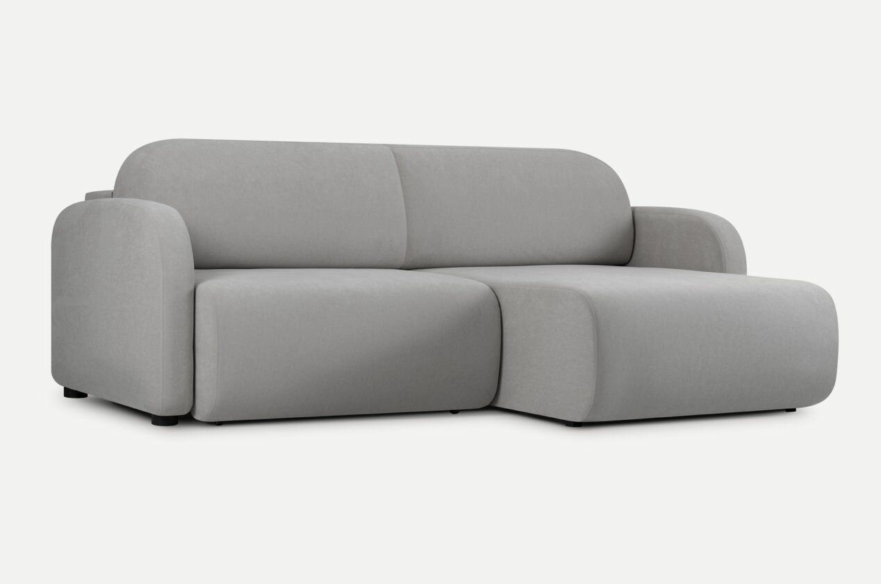 Диван угловой Клаймар Велюр Светло-серый, divan.ru, 231х161х90 см, светло-серый, велюр