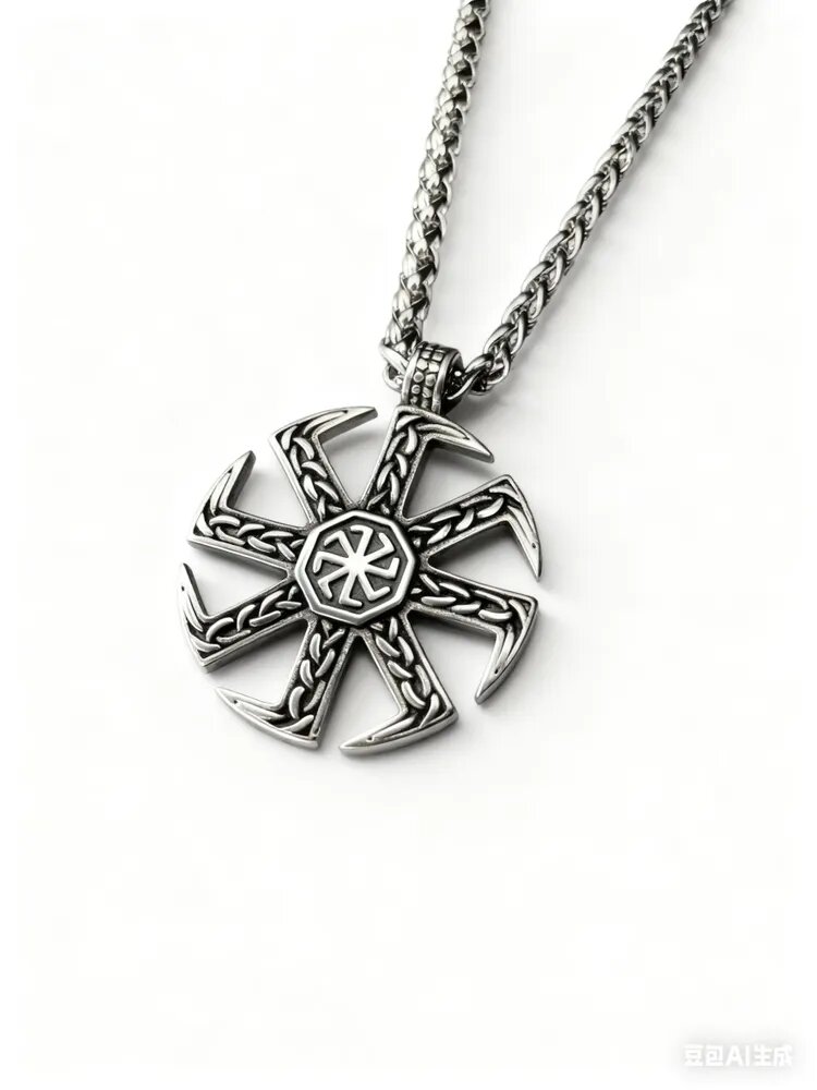 Славянский оберег Коловрат на цепочке