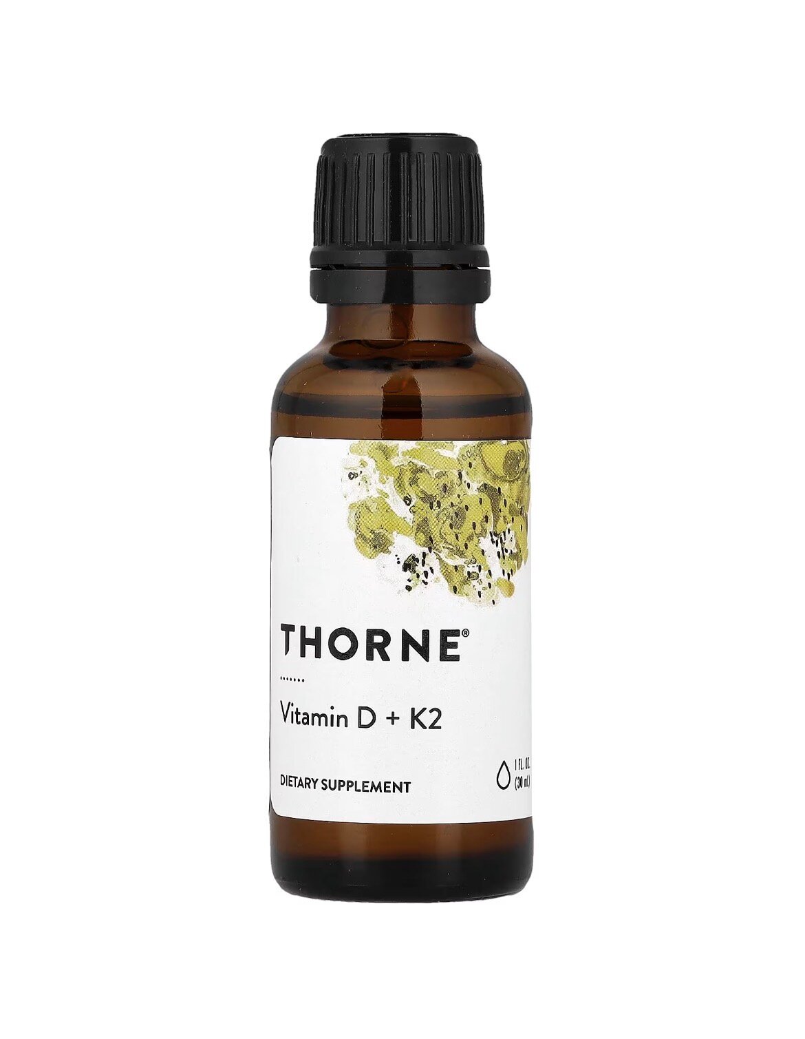 Thorne Research, Витамин Д3+K2 - Vitamin D3+K2, 1 жидкая унция (30 мл)
