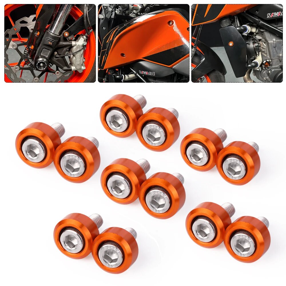 12 шт. винты обтекателя рамы переднего крыла для 690 DUKE/R 2012-2019, крышка спойлера радиатора мотоцикла, болты шайбы топливного бака M6 с ЧПУ