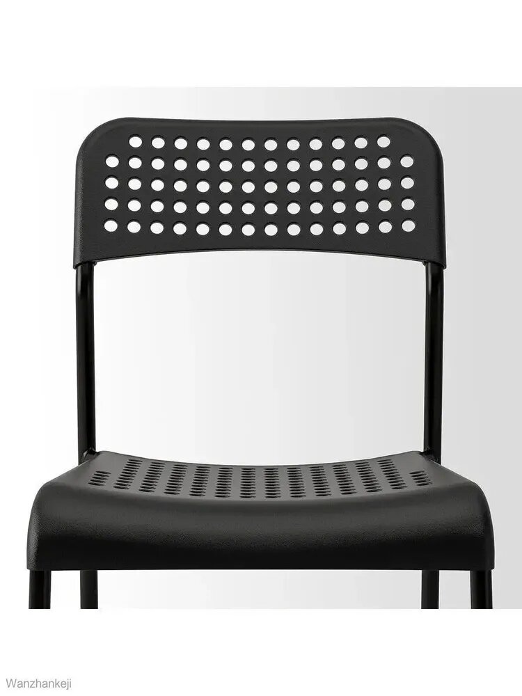 Комплект стульев IKEA адде, 1 шт, черный, для кухни, пластик, металл — фото 1