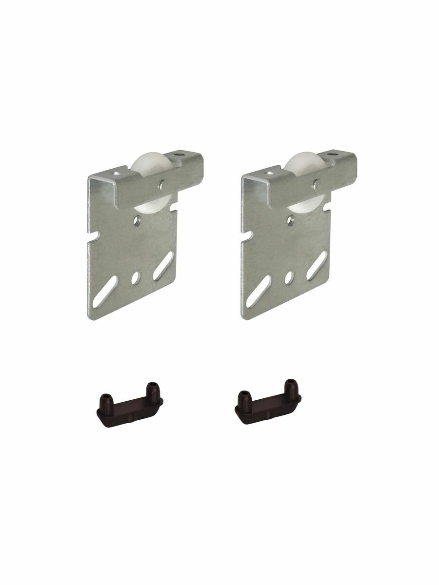 Комплект для шкафа купе (1 дверь), Ходовой ролик - 2 шт. Направляющая деталь - 2 шт (система СТ-147)