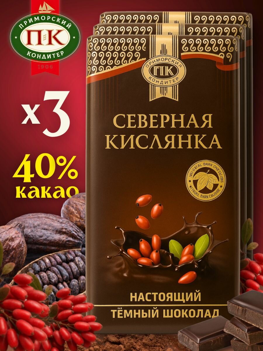 Темный шоколад с барбарисом настоящий натуральный постный веган плиточный набор без глютена без лактозы 3 шт по 100 грамм