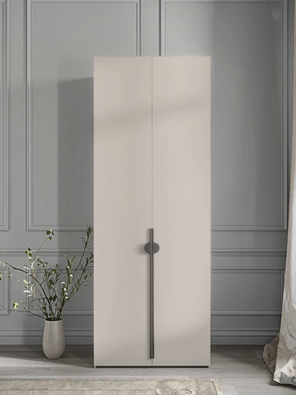 Casa Mia 90x50x210 см. шкаф в детскую комнату распашной, 2-дверный с полками и штангой, кашемир, ручка скоба 448 мм