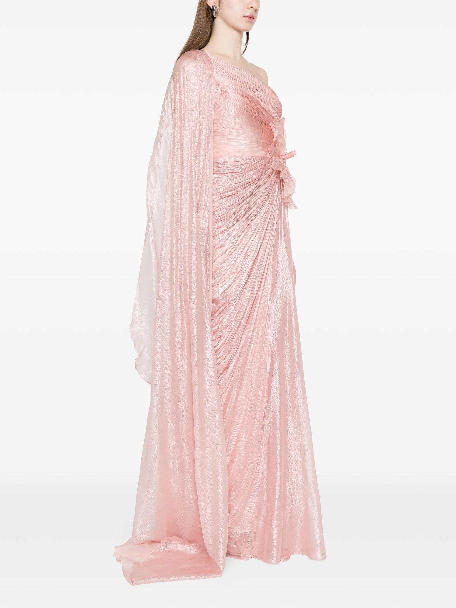 Платье Iris Serban Draped one shoulder dress, размер 38, розовый — фото 1