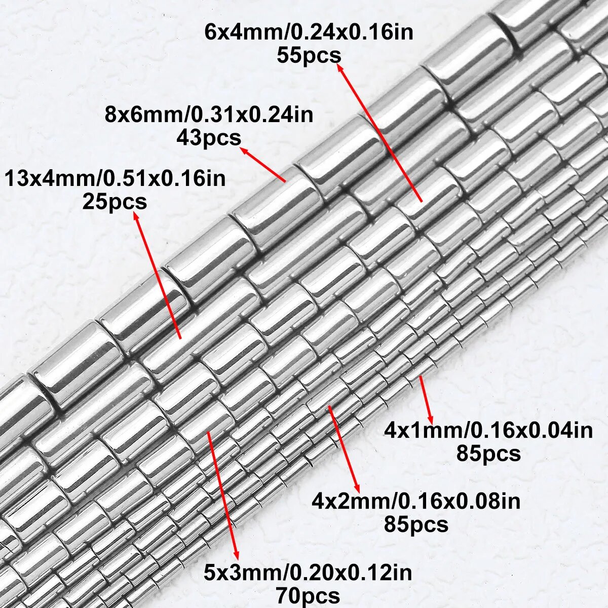 Гематитовые бусины из натурального камня, длинные цилиндрические квадратные свободные бусины для женщин и мужчин, браслет, ожерелье, ювелирные изделия, аксессуары для самостоятельного изготовления