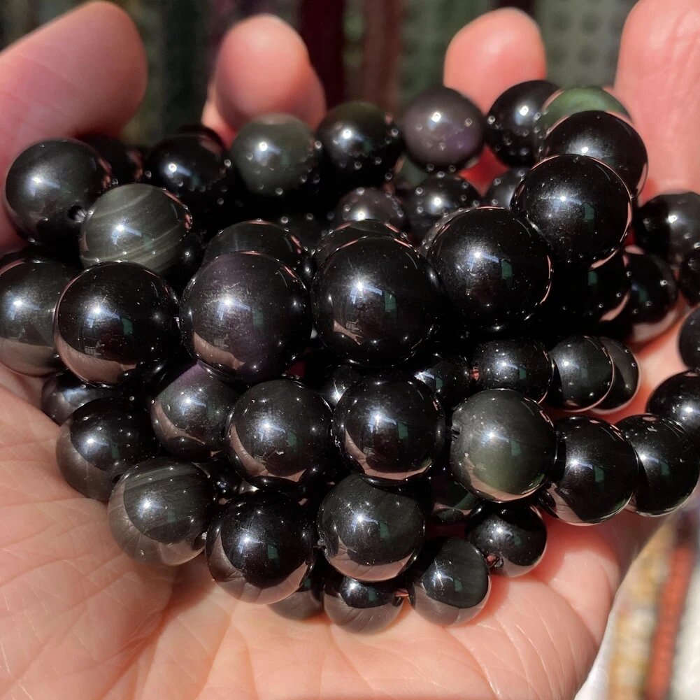 Бусины из натурального камня 4 6 8 10 мм тигровый глаз лава Черный, 4mm 88 to 91pcs, Black Obsidian