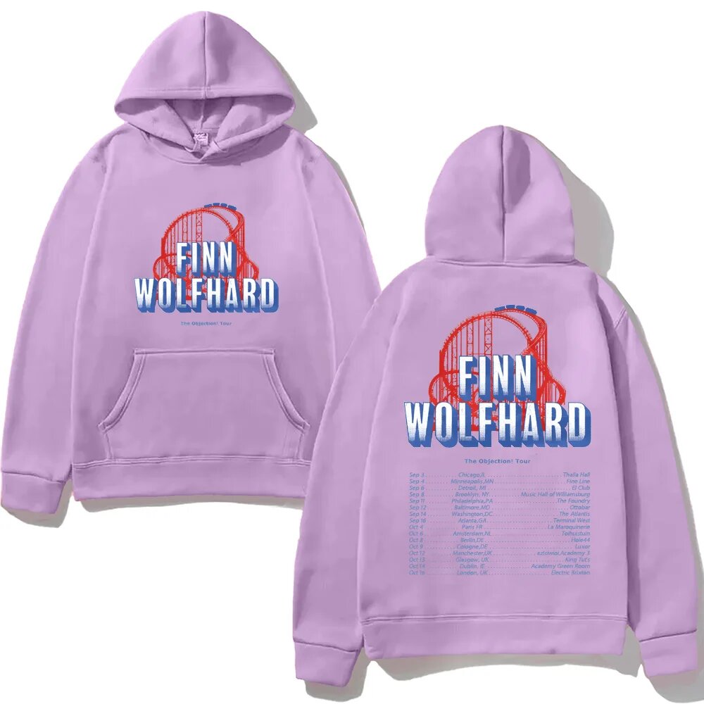 Сиреневая толстовка Finn Wolfhard BAND 2025 с капюшоном, размер M