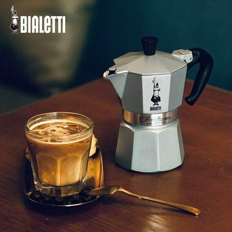 Гейзерная кофеварка Bialetti Moka Express, 120ml, серебристая, алюминий