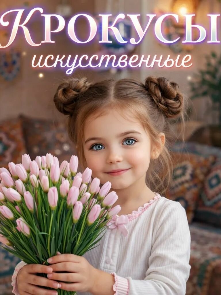 Крокусы искусственные 3шт. цветы для декора или на кладбище