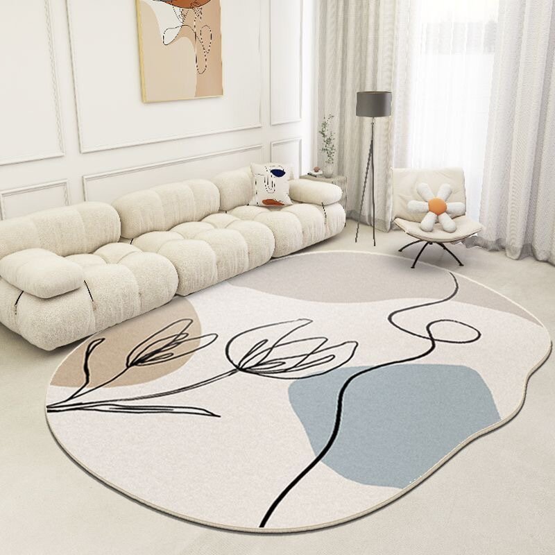 Ковер для гостиной уникальной формы, скандинавский стиль, легкий и роскошный, моющийся, толстый, с охлаждающим эффектом, для дивана, журнального столика и спальни, из искусственного кашемира.