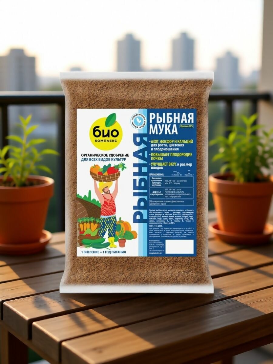 Органическое удобрение Рыбная мука Био-комплекс, 1 кг