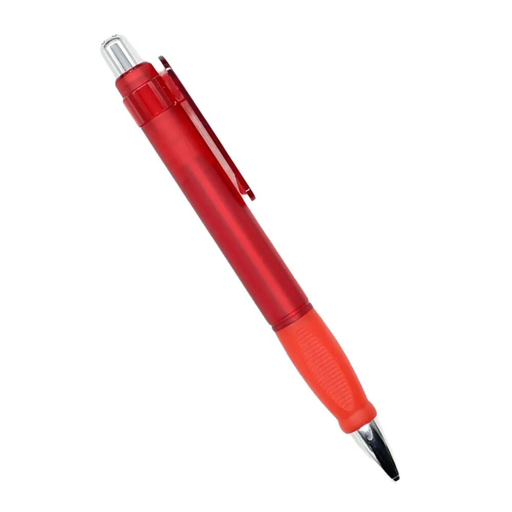 Большая шариковая ручка (20 см) с большим клипом и мягкой ручкой, красная