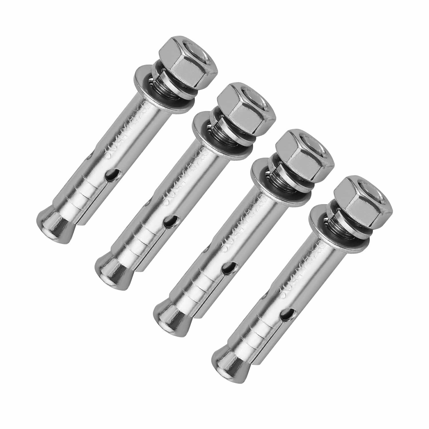 4 шт, 304 нержавеющая сталь M8x60 мм, шестигранная гайка, втулка, анкерные расширительные болты, крепеж для украшения д