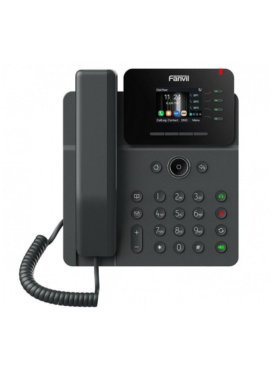 Телефон VoiceIP Fanvil V61W 4 линий SIP, 2х10/100/1000, 2,4" дисплей 320*240, POE, 12 DSS клавиш, wi-fi