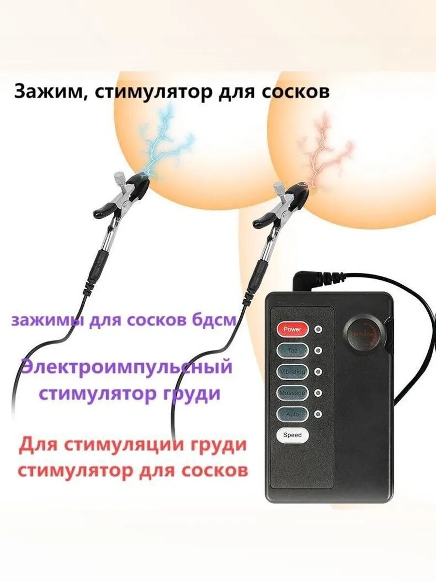 Зажим для сосков, электрический ток, БДСМ, стимуляция клитора и половых губ, красный/черный