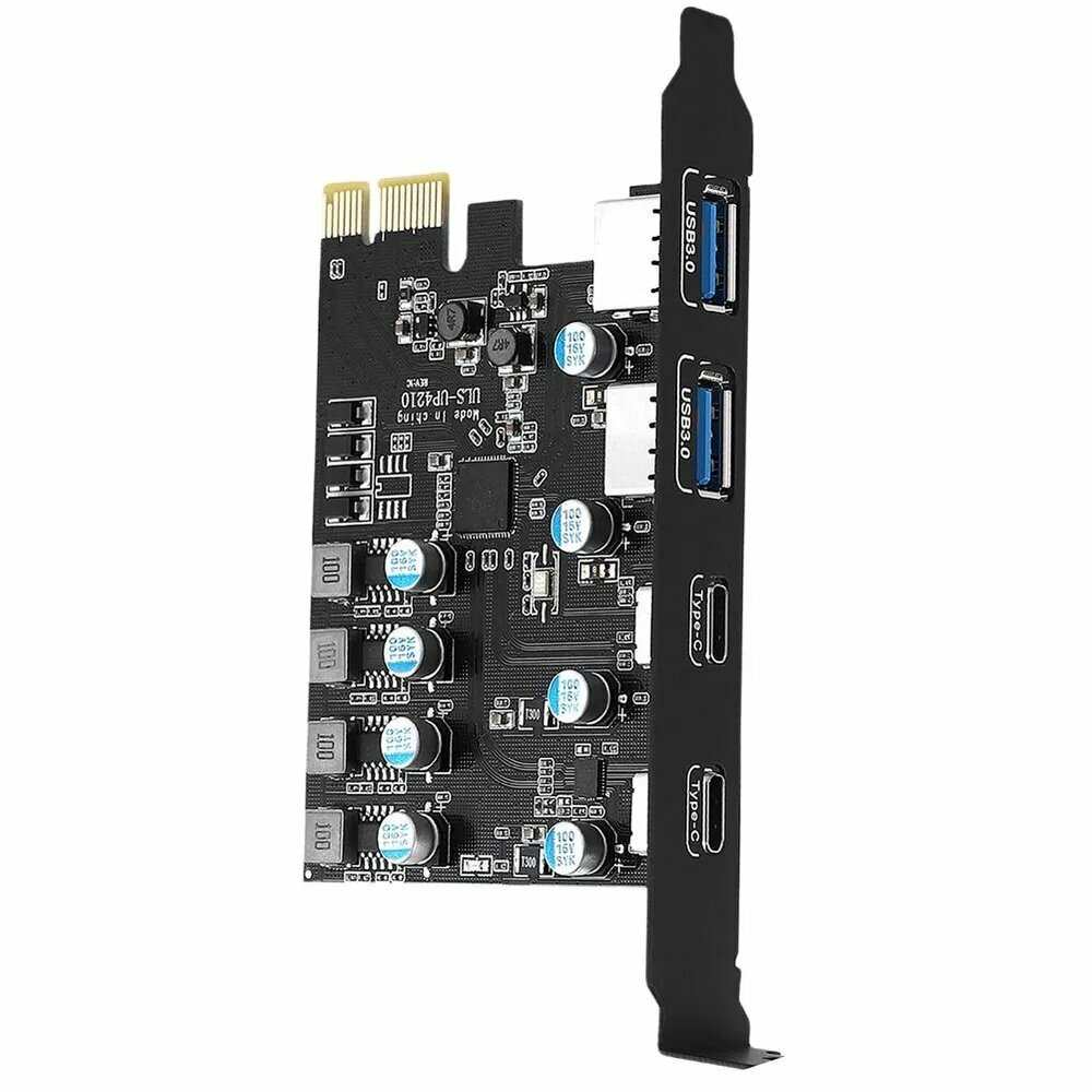 Карта расширения USB 3.0 PCIe с 2 разъёмами USB-A и 2 разъёмами USB-C