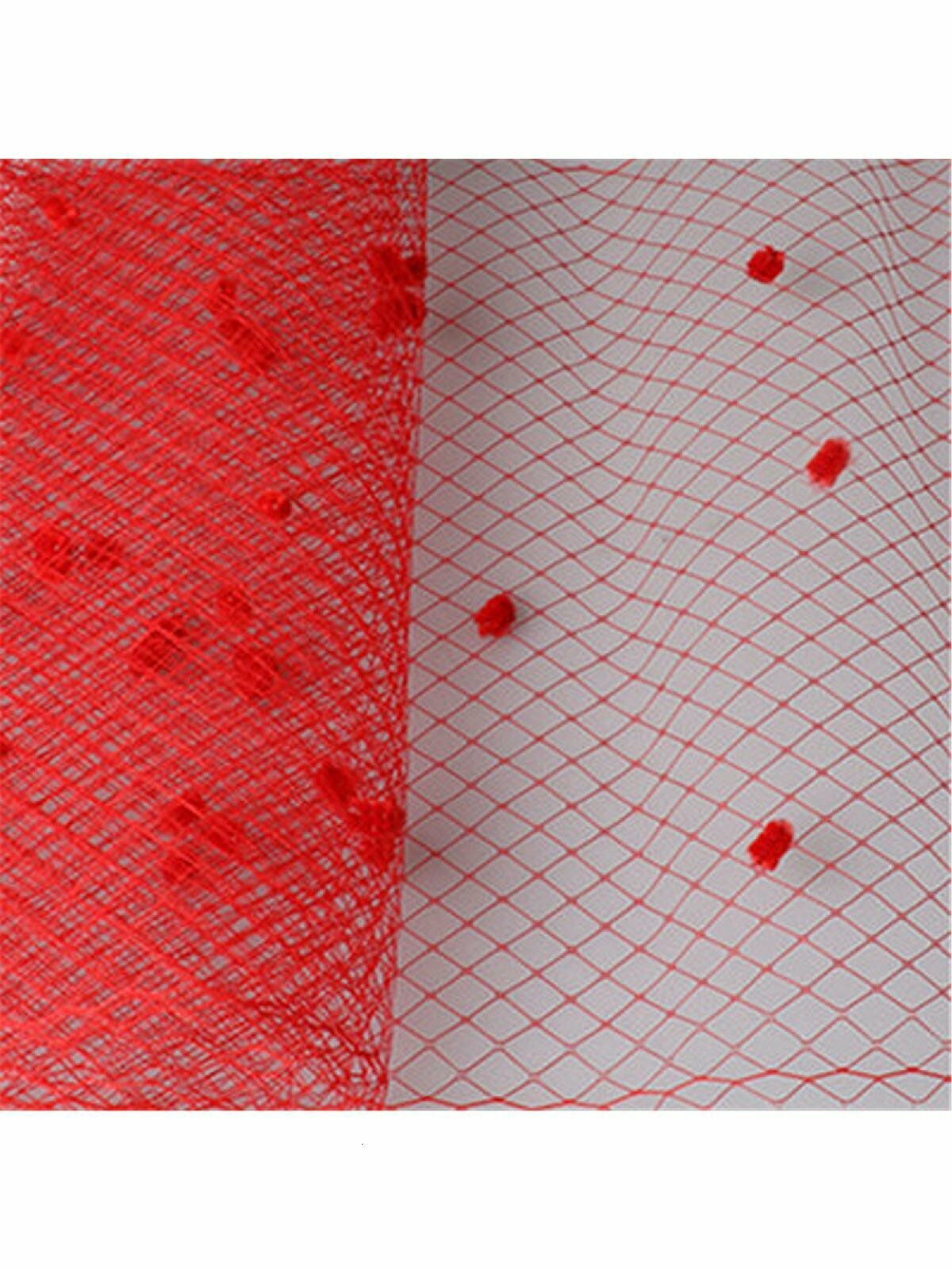 Сетчатая ткань для украшения шляп, красный