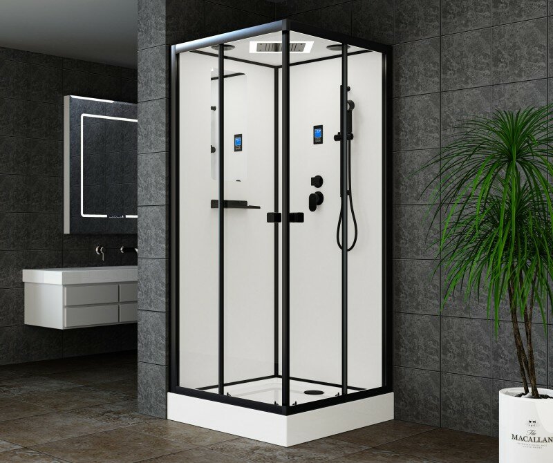 Душевая кабина ESBANO Fora EST-90CKR, закрытая, угловая, с тропическим душем