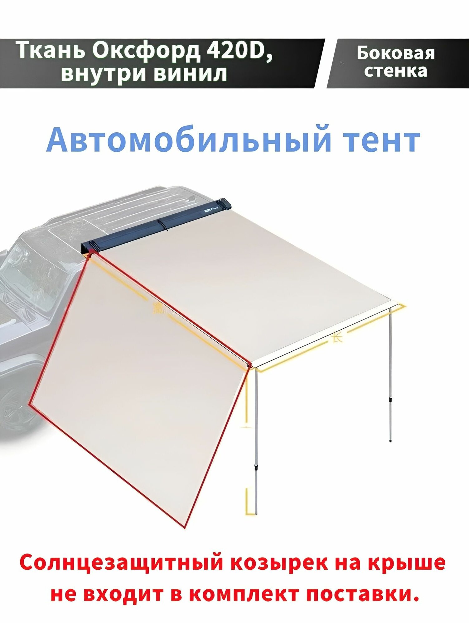 Автомобильный тент Боковая стенка 2.5M*2M