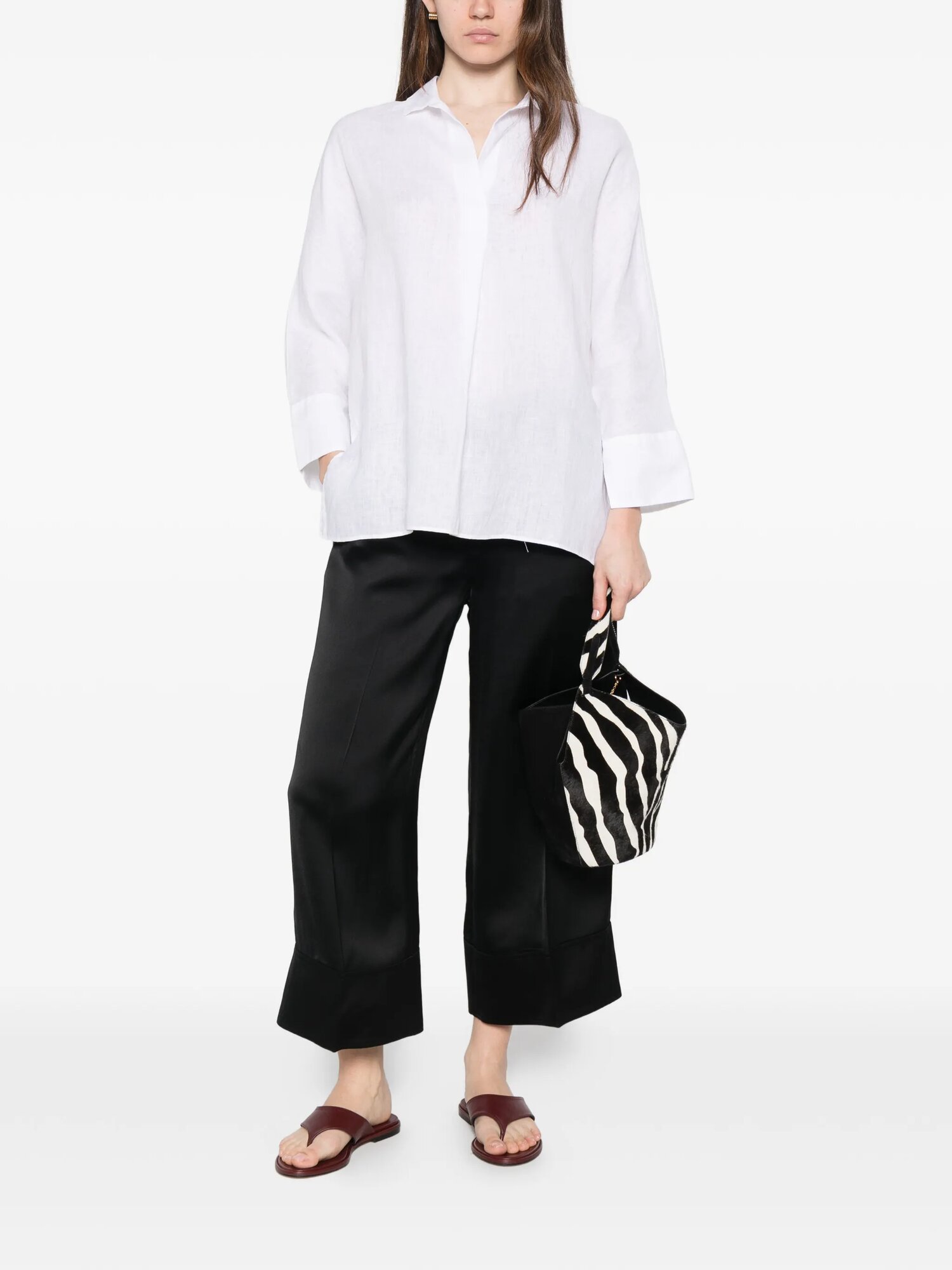 Блуза TRAME AUREE Cuff blouse, размер 40, бежевый/белый — фото 1