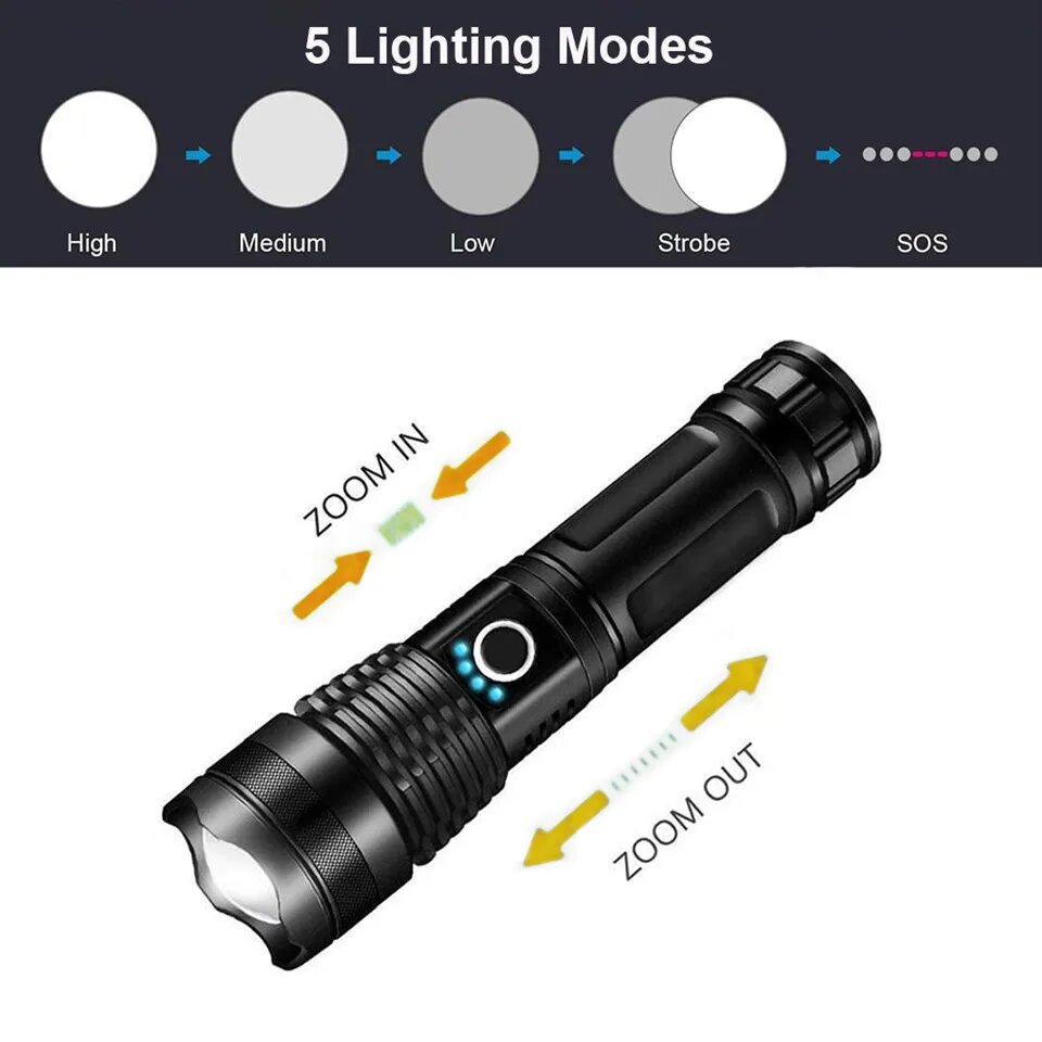 Фонарик xhp70, самый мощный фонарь, аккумуляторный фонарь, usb зум 18650, аккумулятор 26650, лучший для кемпинга, улицы и чрезвычайных ситуаций