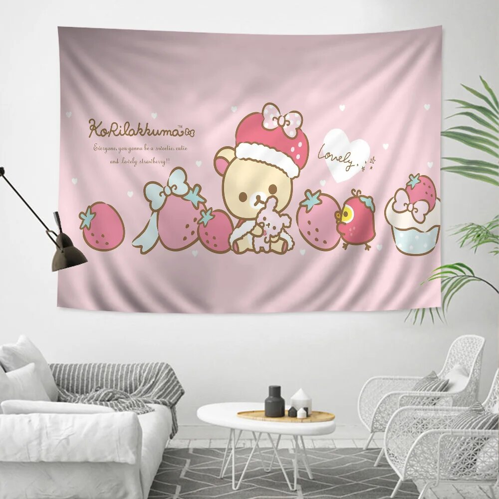 Rilakkuma гобелен для стен из полиэстера/хлопка 75x140cm, z4