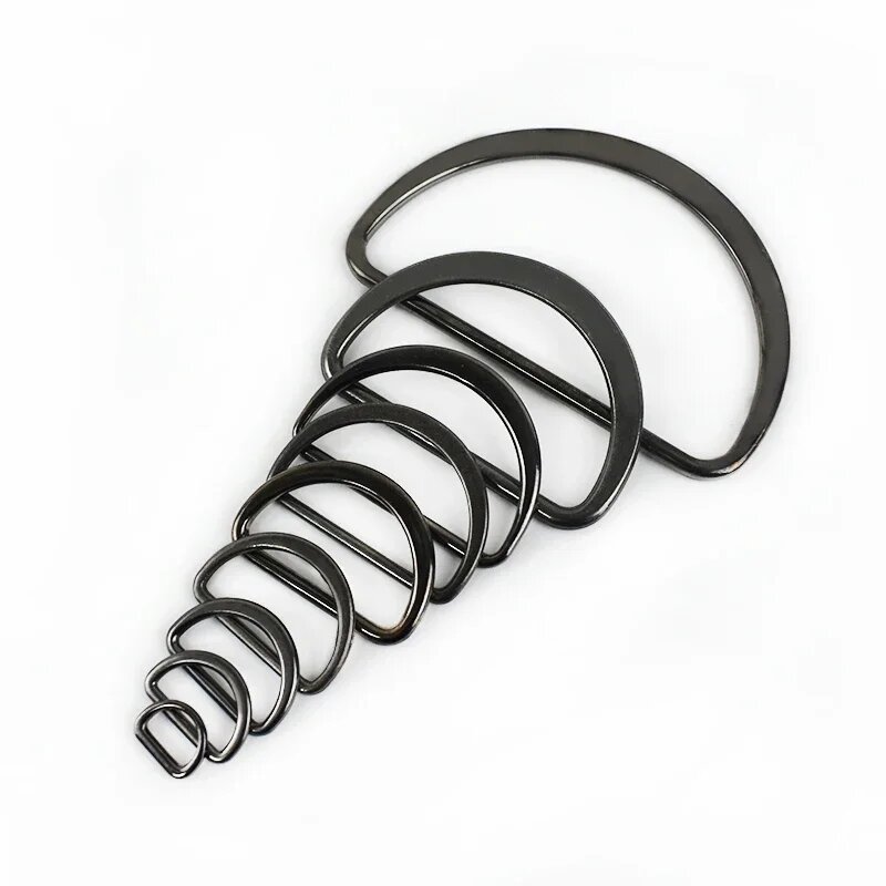 Металлические пряжки Meetee 10-75 мм набор из 10 штук Черный, 12mm, GunBlack