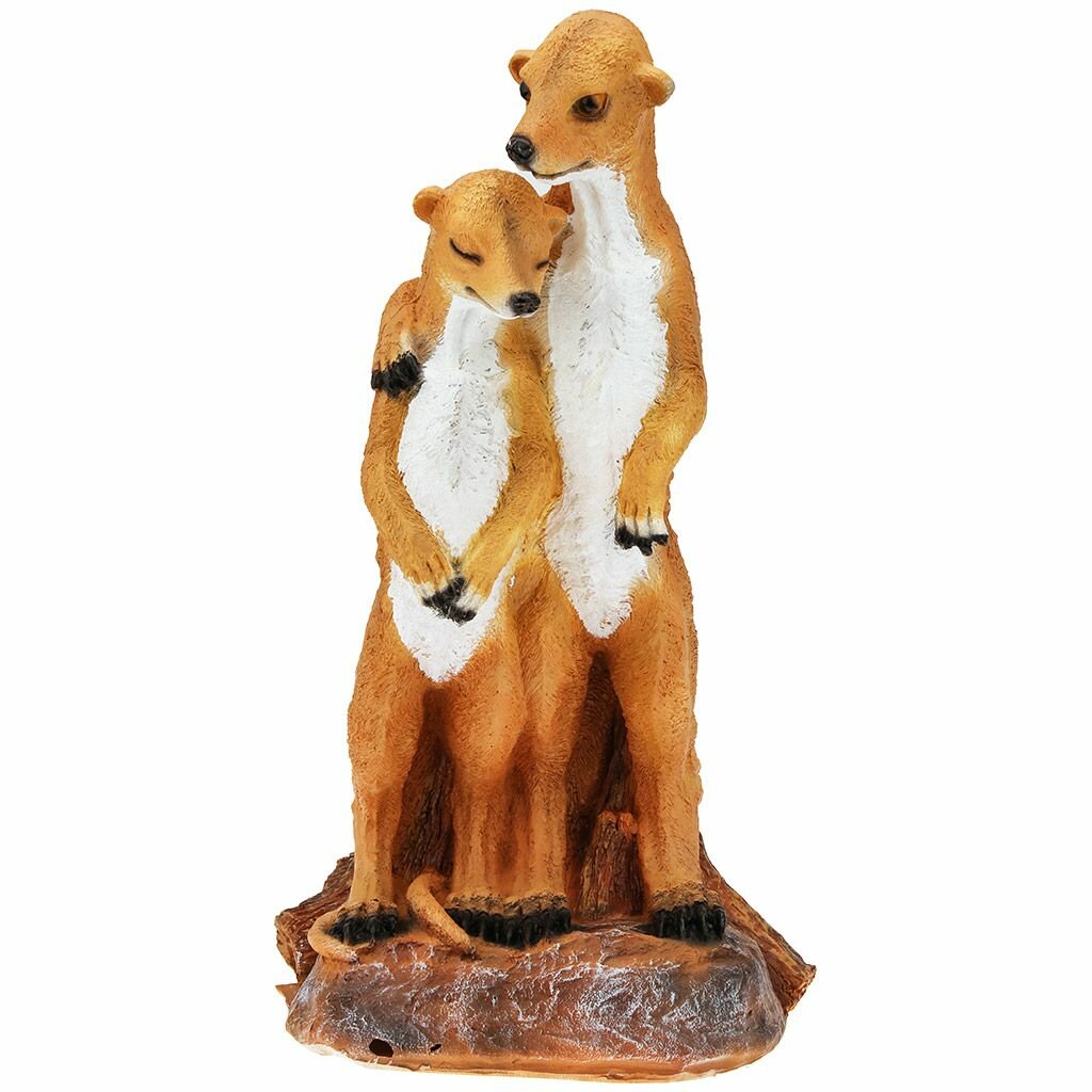 Скульптура-фигура для сада Домашняя Мода из полистоуна "Сурикаты парочка" 29х24х51 см (ФП195)